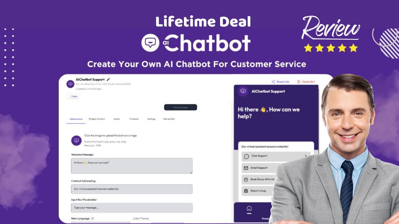 Ai Chatbot Review: No-code Chatbot builder for Customer Support and Businesses  - Lifetime Deal