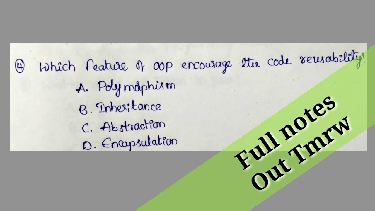 OOPs important mcq, handwritten notes