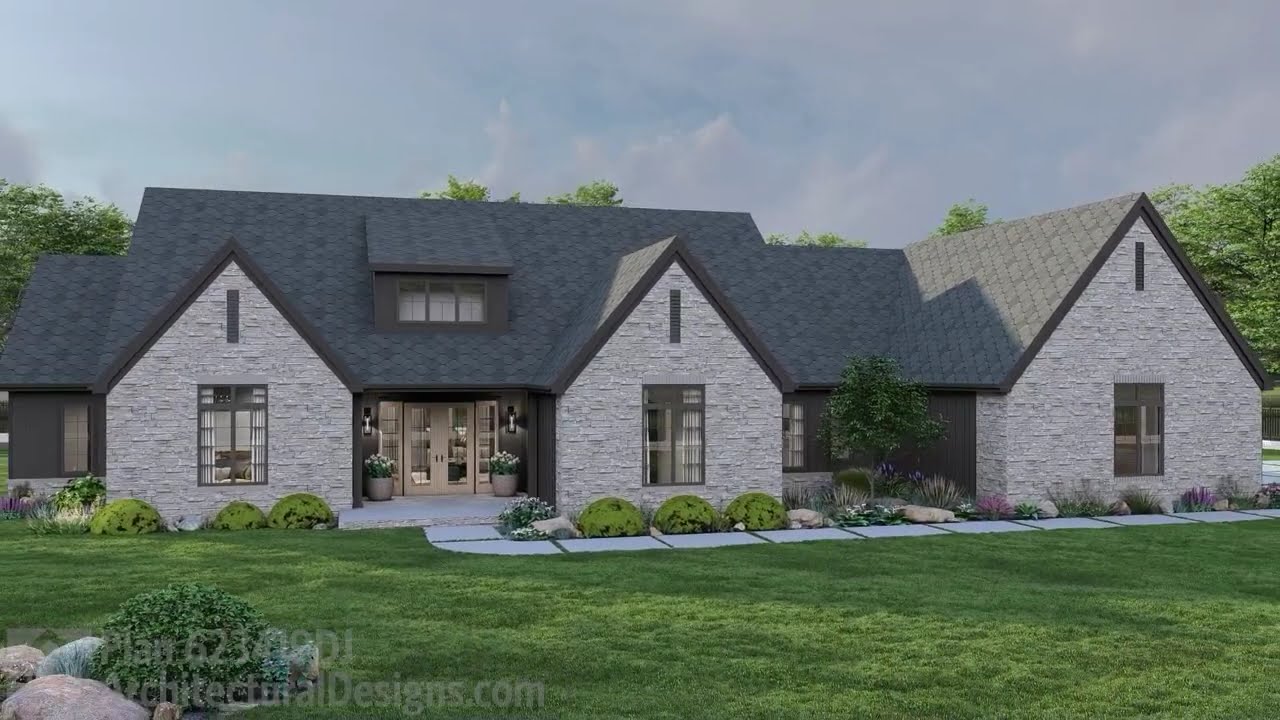 4-Bedroom 1-Story Modern Cottage House with Separate Living Room (Floor ...