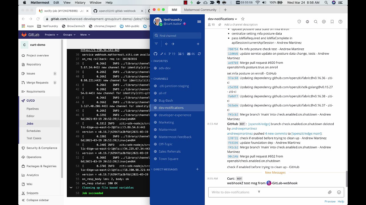 GitLab webhook Zitification