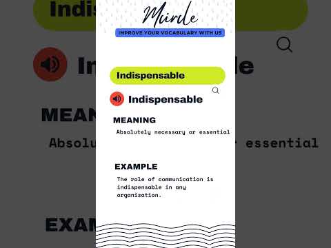 Meaning of Word INDISPENSABLE #shortvideo #english #learning
