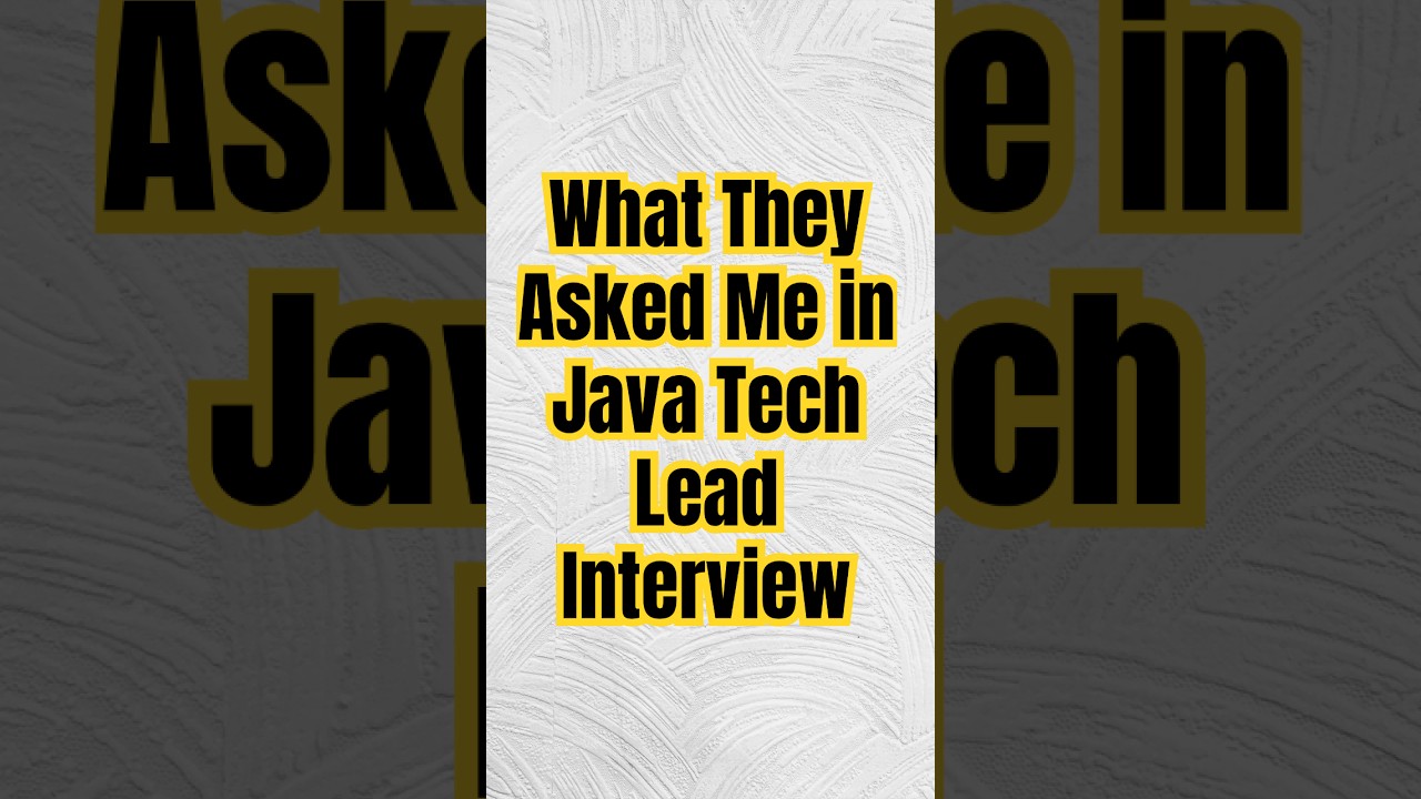 Java Tech Lead Interview Questions #javainterviewquestions #javainterview