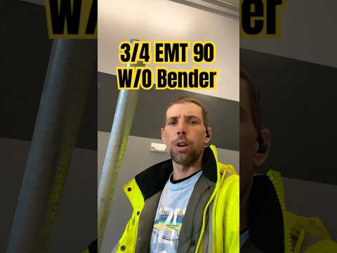 Three-quarter EMT 90 without a bender! Possible? #electrician #electricaltips #conduit