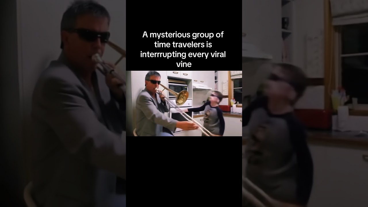 Time traveler interrupting trombone vine 😱 #ai #trombone #memes