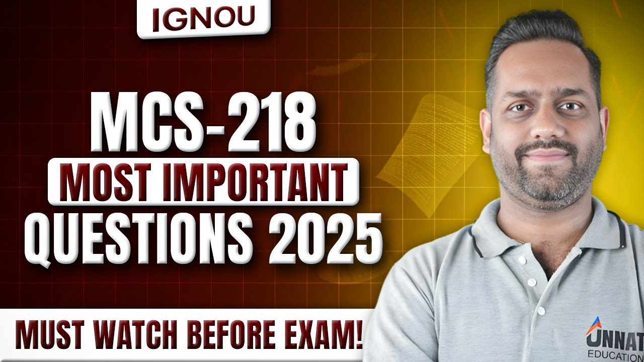 MCS 218 Solved Question Paper June 2025 | MCS 218 Important Questions | IGNOU TEE 2025