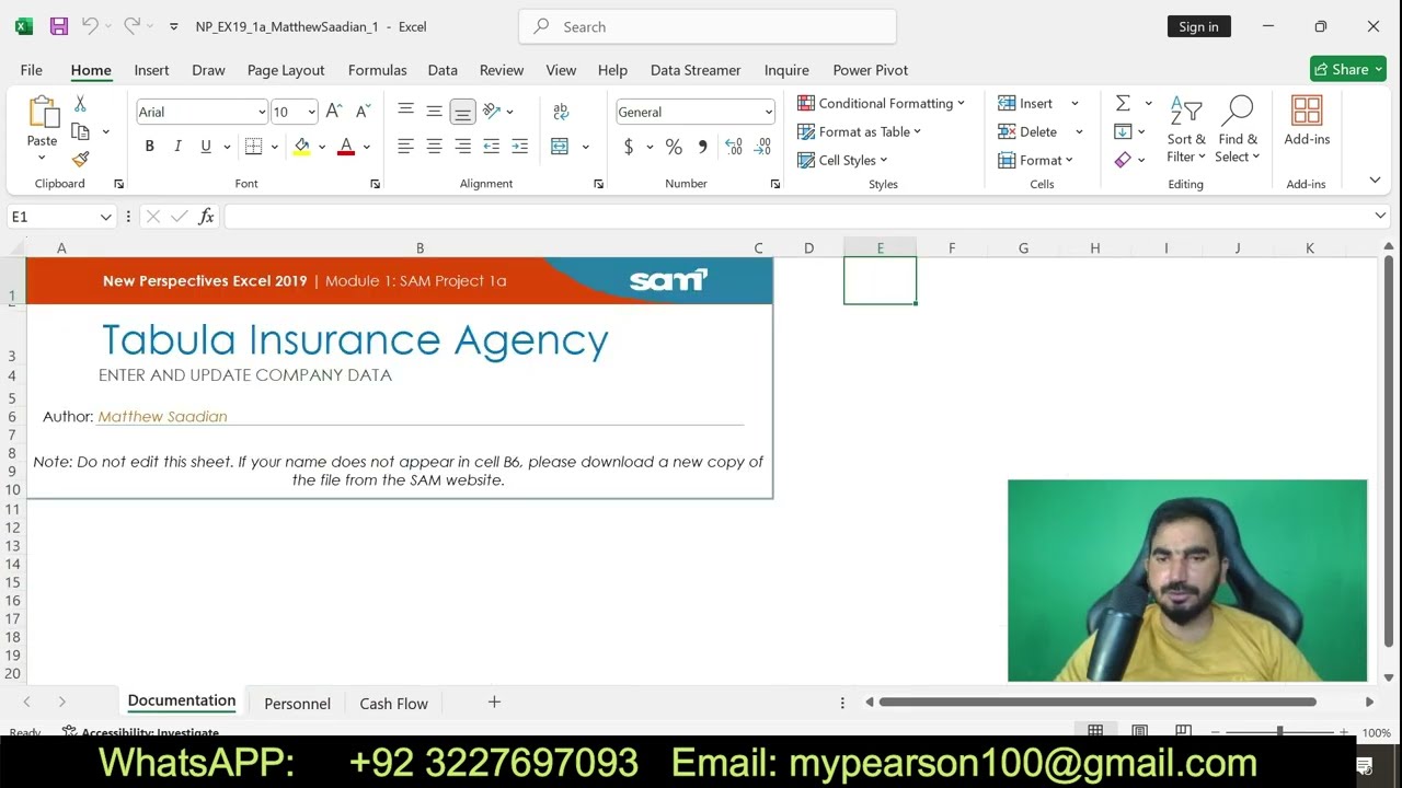 new perspectives excel 2019 module 1 sam project 1a | excel module 1 sam project a