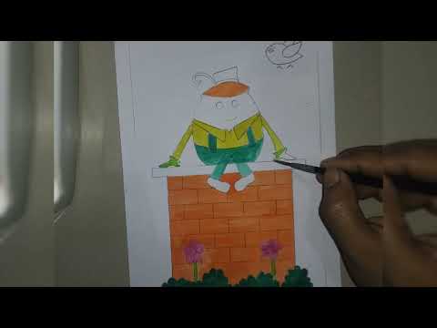 easy drawing for kids (cartoon on wall)