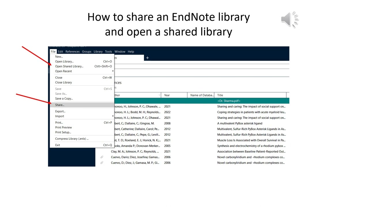 How to sync and share an EndNote library