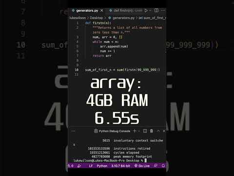Python generator in 30 seconds #shorts