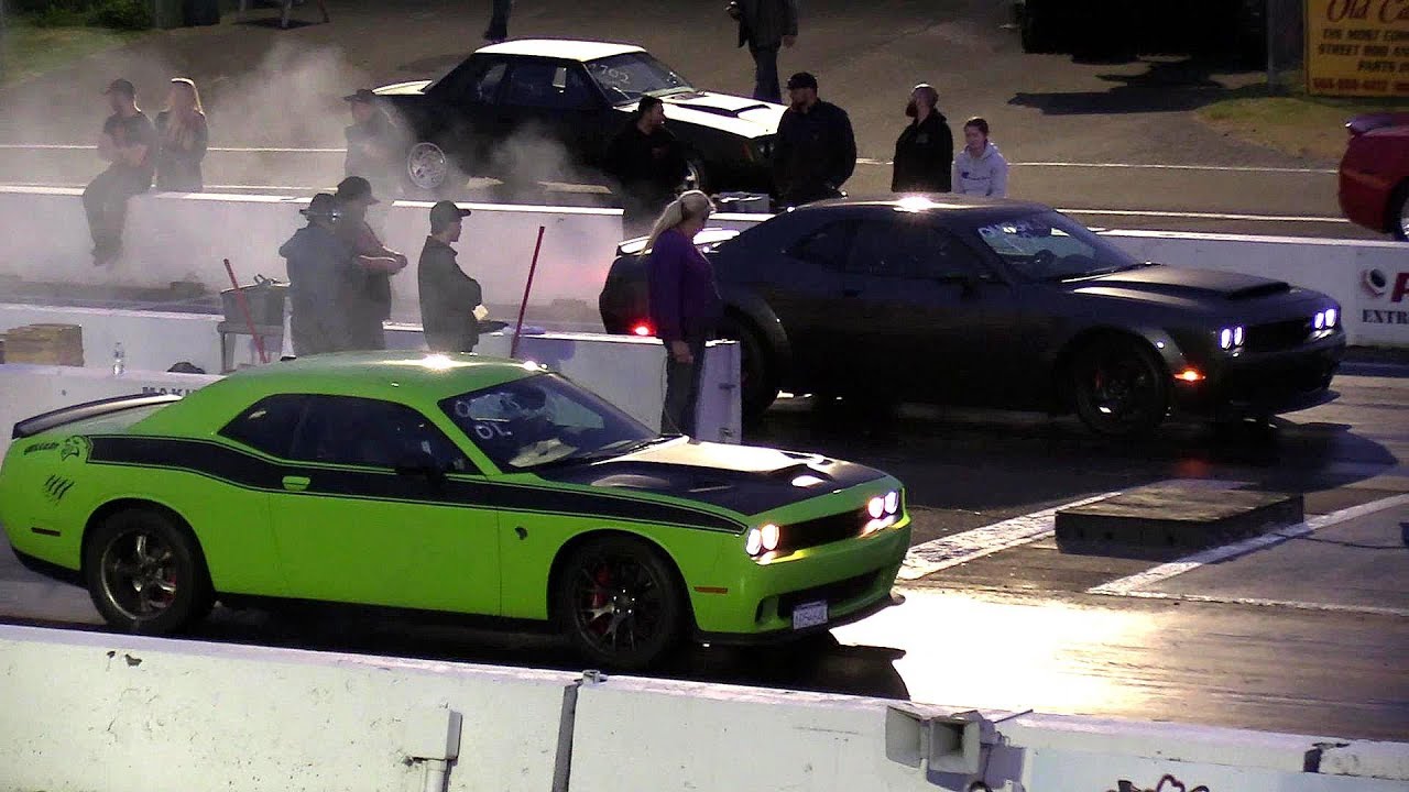 Dodge Demon Drag Races Tuned Hellcat, America Wins - autoevolution