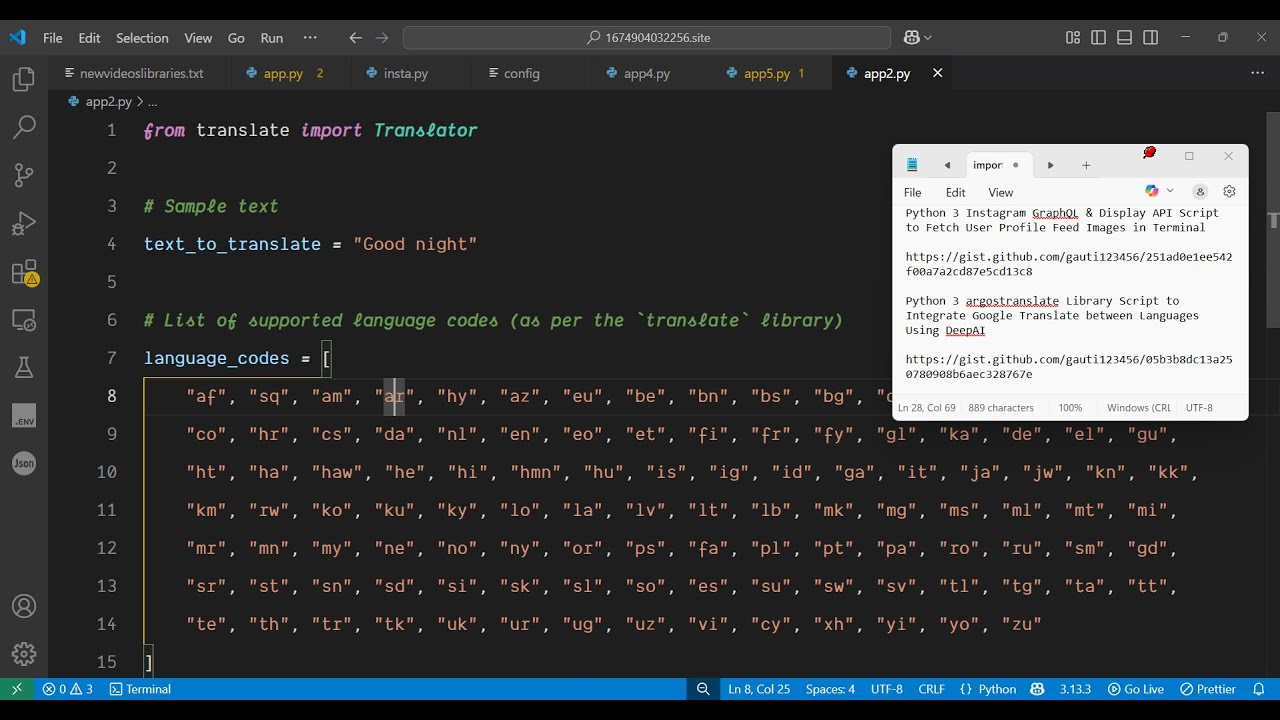 Python 3 Google Translate API Example to Translate Text in All Languages For FREE in Terminal