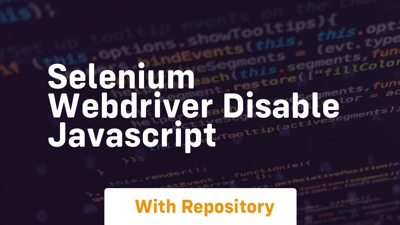 selenium webdriver disable javascript