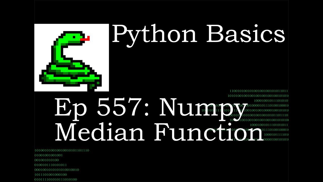 Python Basics Tutorial Numpy Median Function