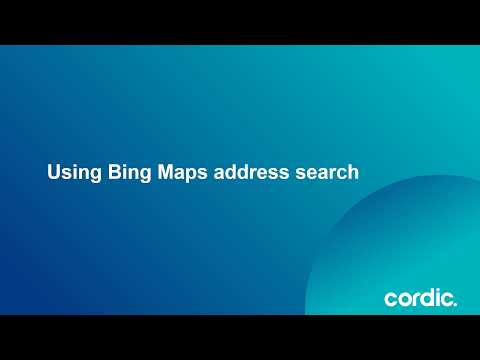 Preparing for Bing Maps Address searching - Cordic