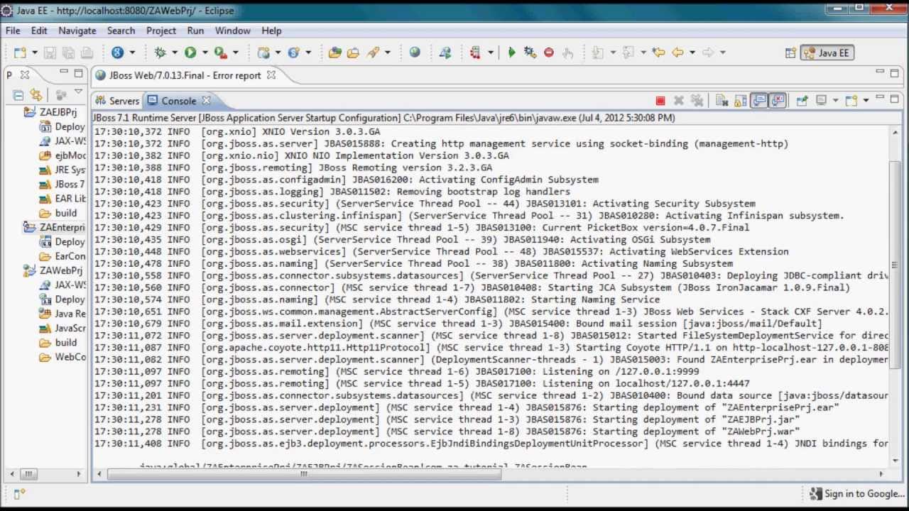 Developing JAVA Enterprise Applications (EJB 3.1) on JBoss 7.1 - Tutorial [01]