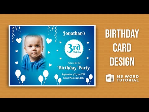 How to Make Birthday Card in MS Office Word | Invitation Card Design in MS Word | MS Word Tutorial