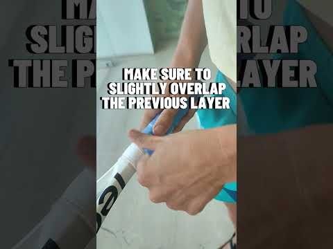 Tennis racket grip wrapping tutorial #professionaltennisplayer #racketsports