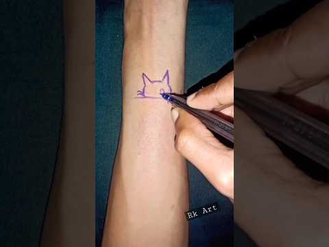 Cat simple cute tattoo Art Rk #shortsfeed #shorts
