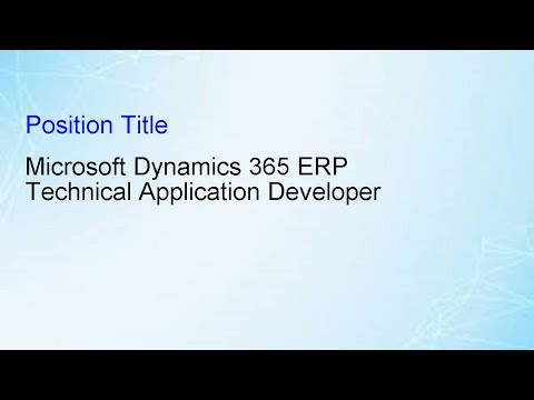Microsoft Dynamics 365 ERP Technical Application Developer