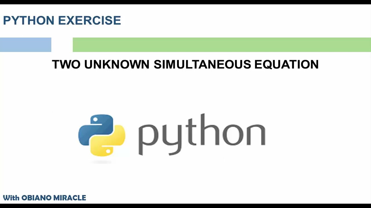 How to solve two unknown simultaneous equation with python