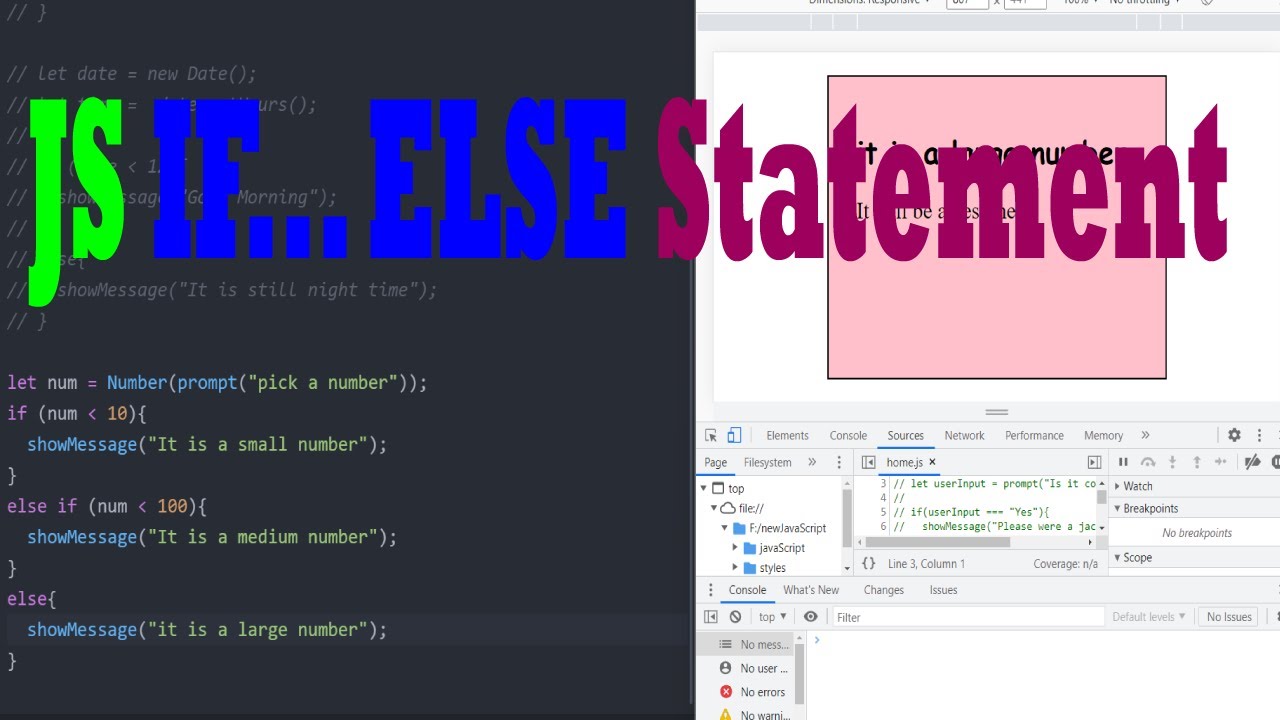 JAVASCRIPT TUTORIALS - IF..ELSE STATEMENTS #14