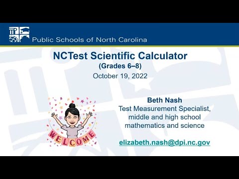 NCTest Embedded Scientific Calculator Webinar for Middle School Math Teachers