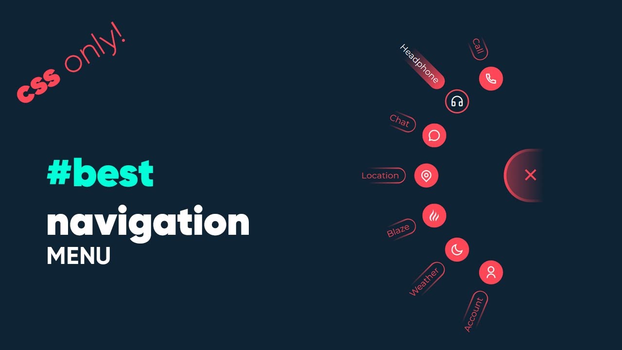Magic Navigation Menu HTML CSS Only - Animated Half Circular Indicator