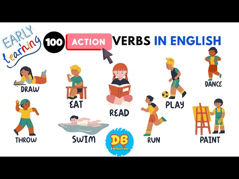 100 Action Verbs in English with sentences for Beginners | Action Verbs | Daily Sentences for kids