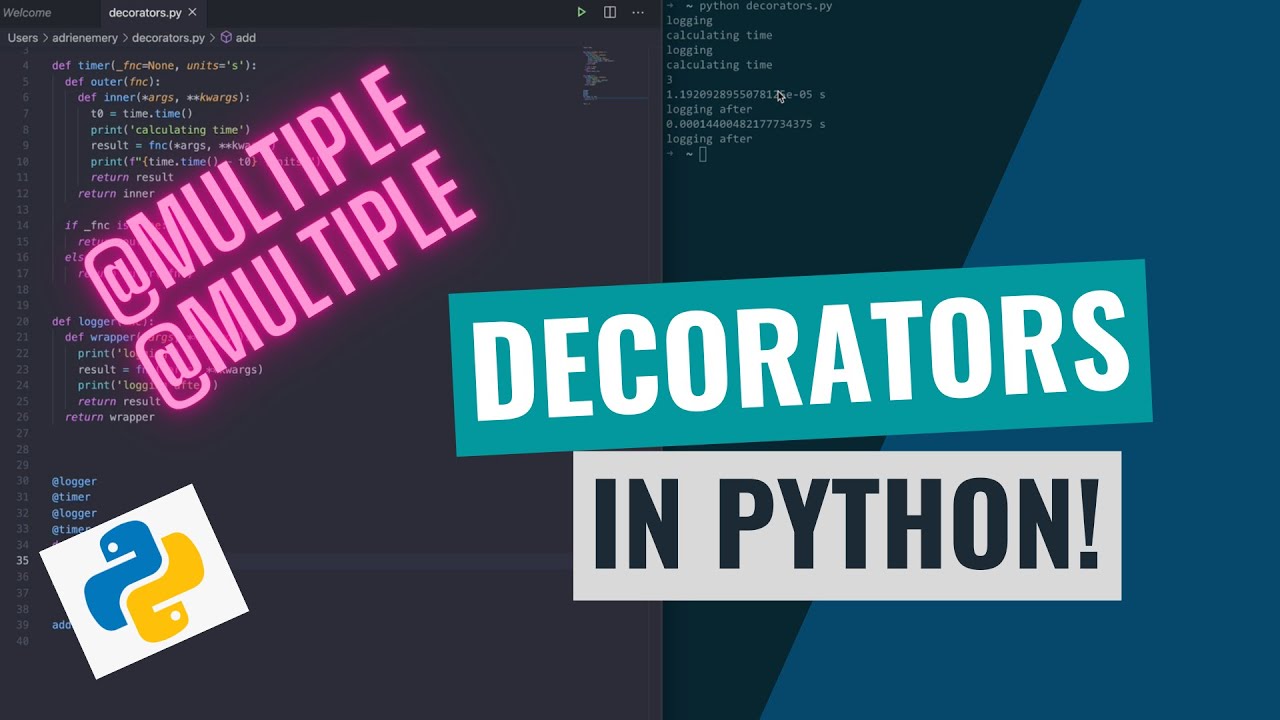 Python Decorators - Multiple Decorators and Optional Args