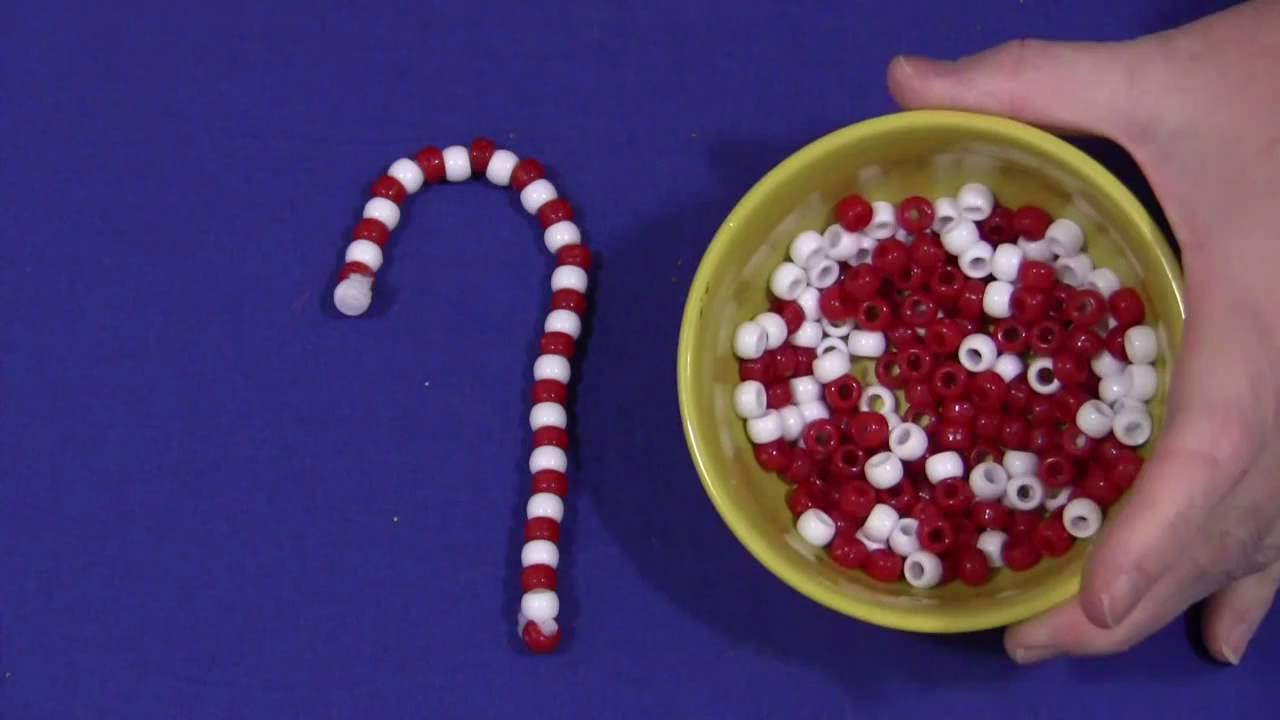 Beaded Candy Cane Ornament