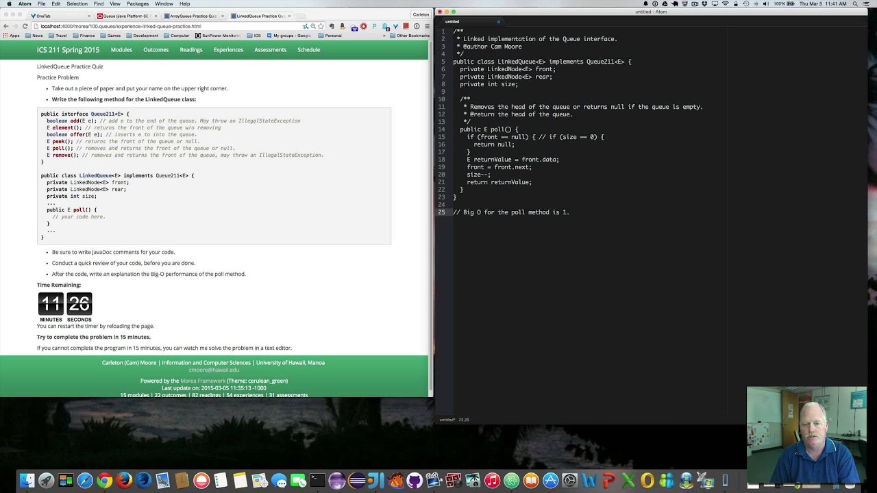 Linked Queue Practice Quiz