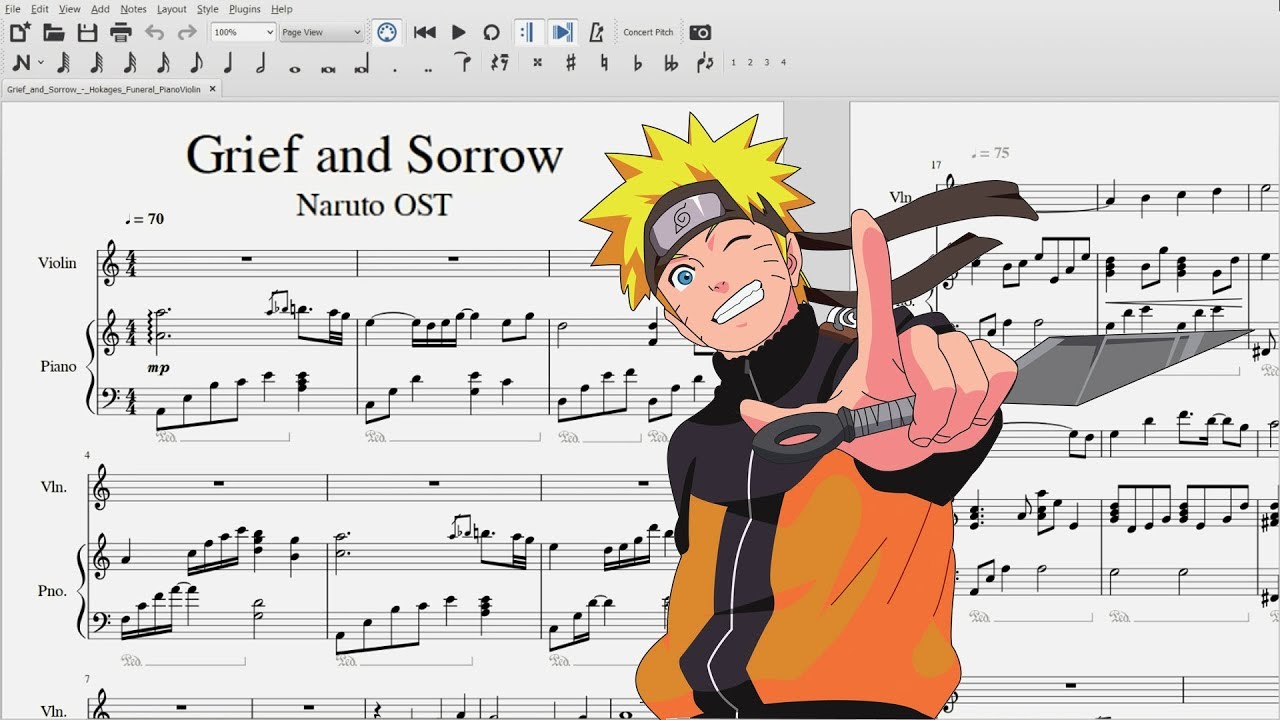 Naruto - Grief and Sorrow (Hokage's Funeral) ~ Violin and Piano
