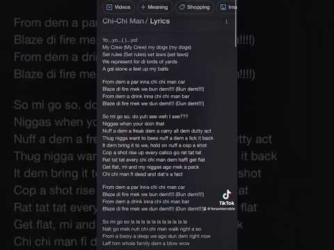 Problematic song lyrics. Chi Chi Man by T.O.K #fenamterra #dentures #reggae #analysis #tangent