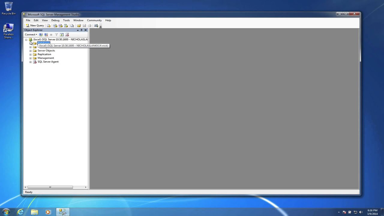 Create Database and Table MS SQL Server 2008 R2
