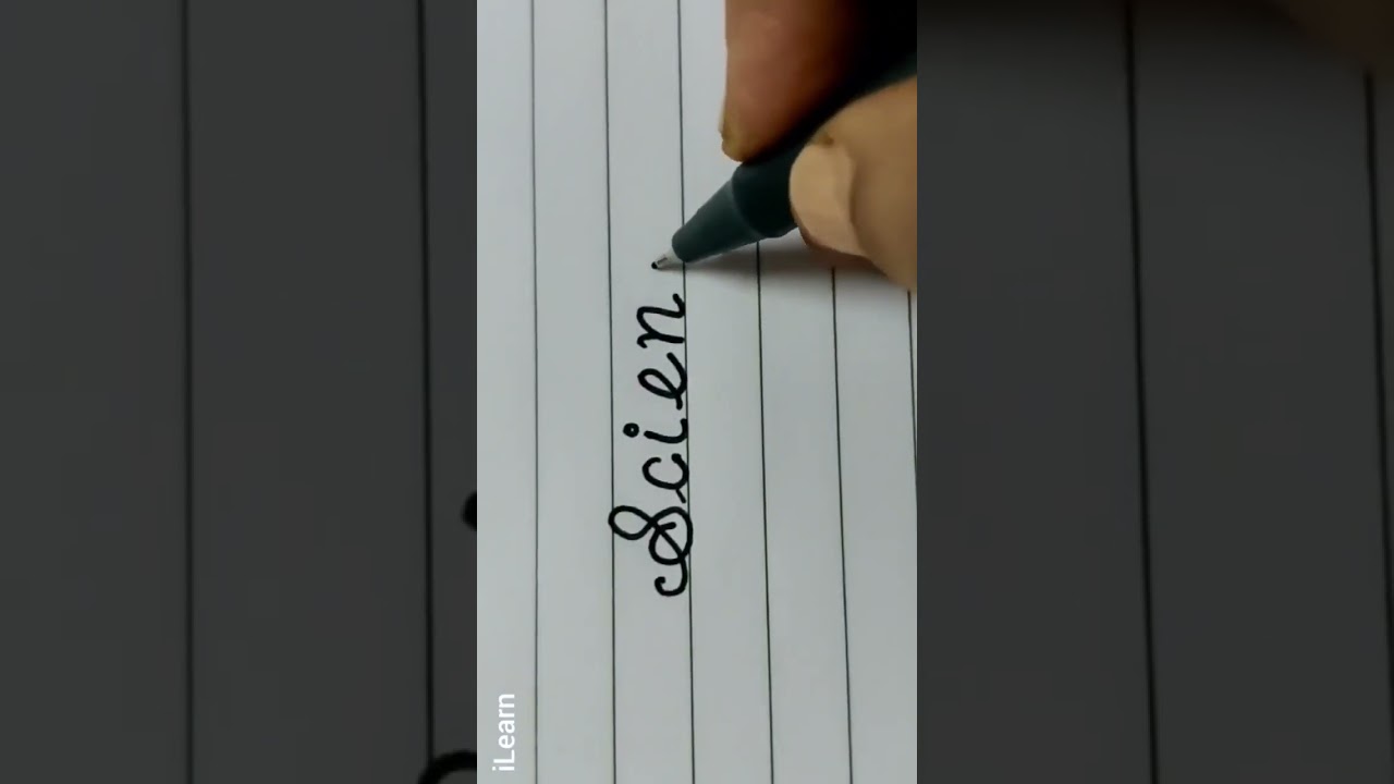 How to write Science in Cursive Writing #shorts #calligraphy #cursive #science #youtubeshorts #viral