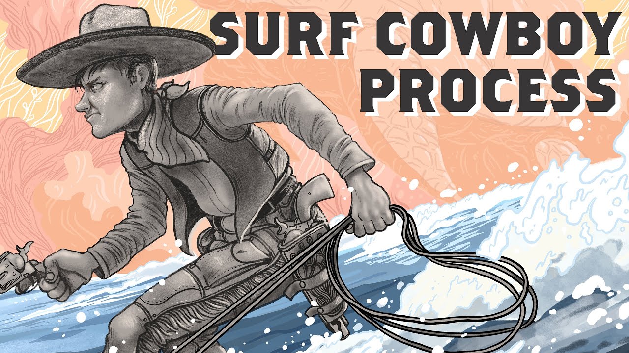Surf Cowboy illustration process
