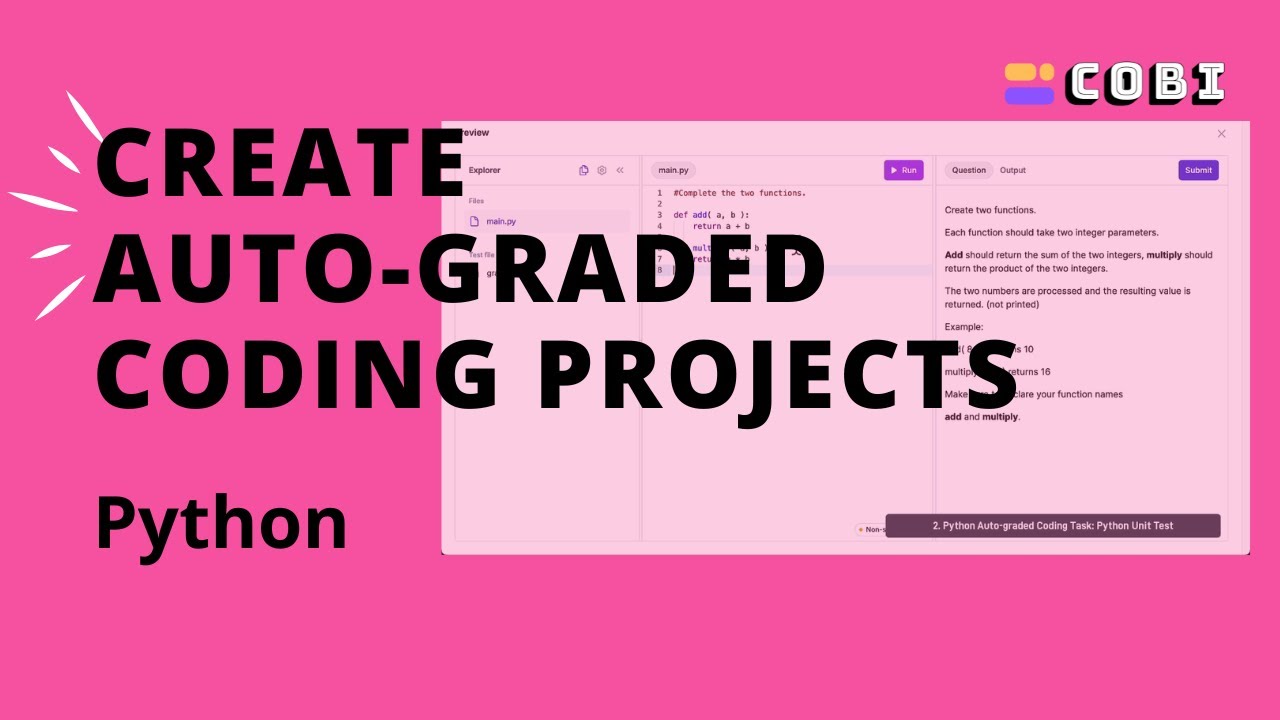Create Auto-graded coding tasks (Python) for your students