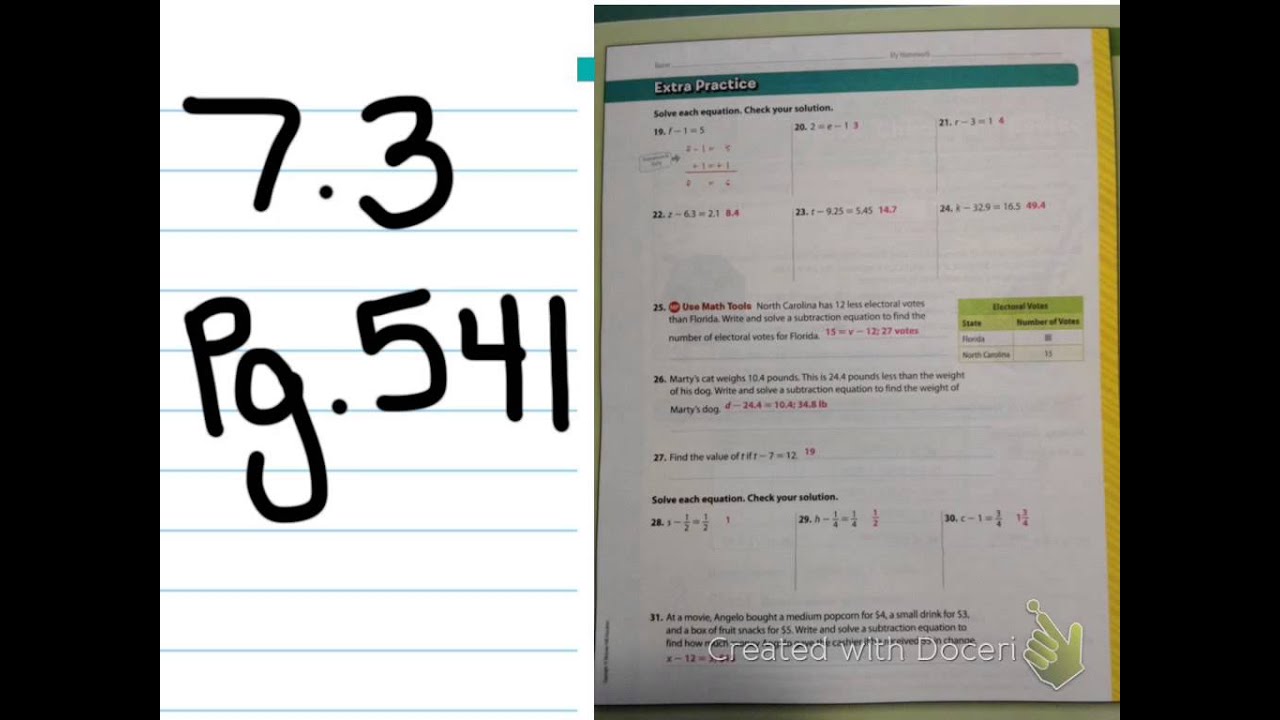 Ch 7 Extra Practice answer key