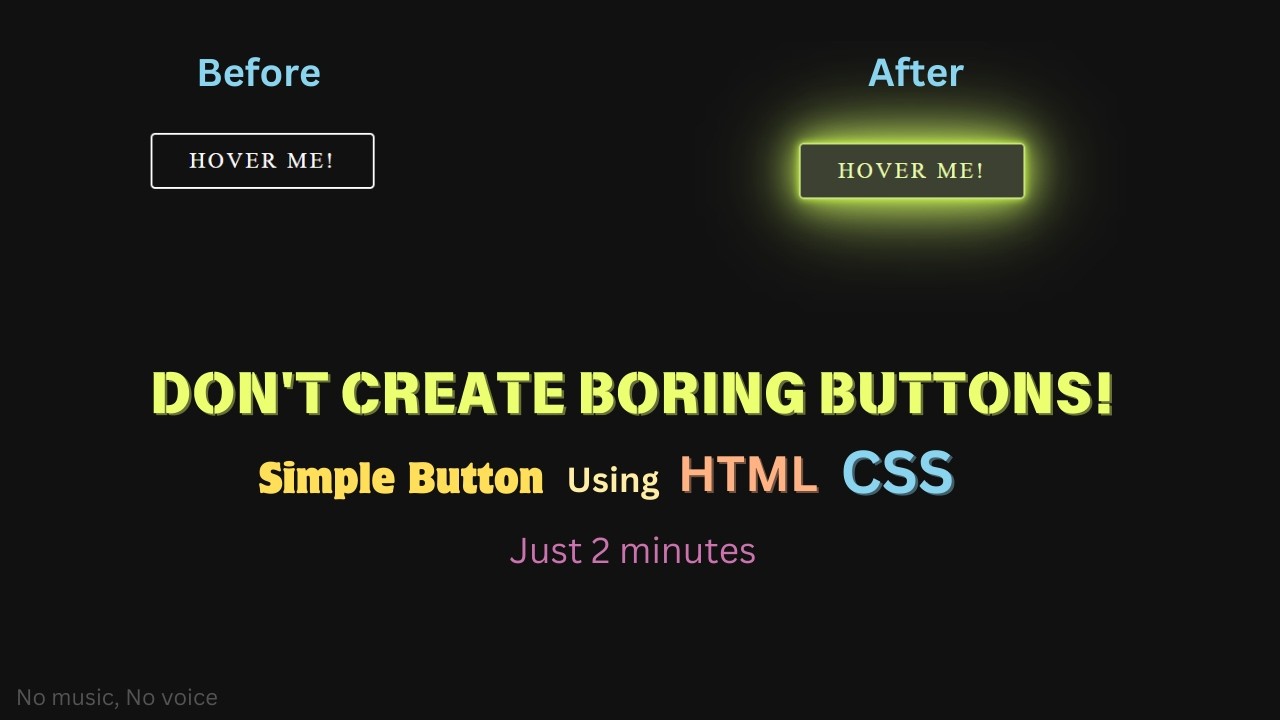 Simple Button || how to create a button using html css