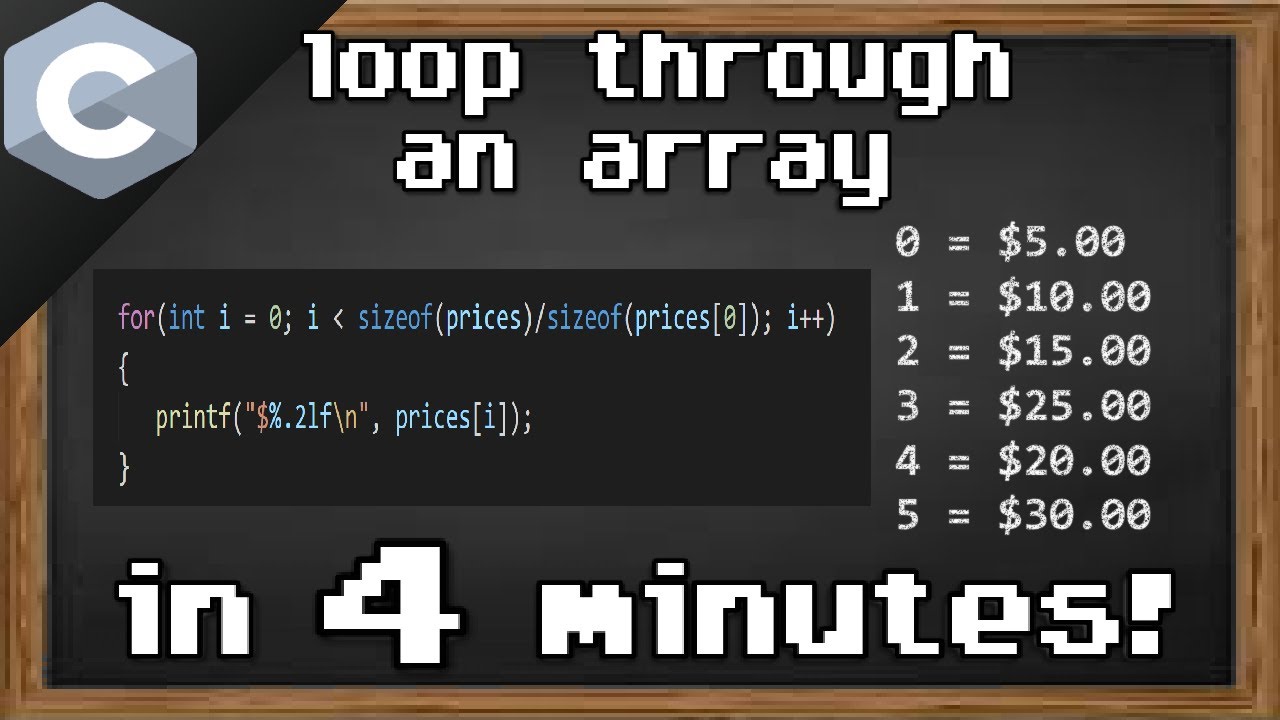 C print an array with loop 🔃