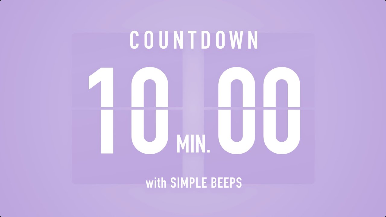 10 Minute Countdown Timer ⏳ Flip Clock with Bell Alerts 💜🔔
