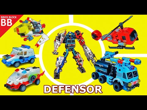 5 in 1 Combiner : Defensor FINAL ⚡️ How to build Lego Transformers Protectobots Sembo Block 103249