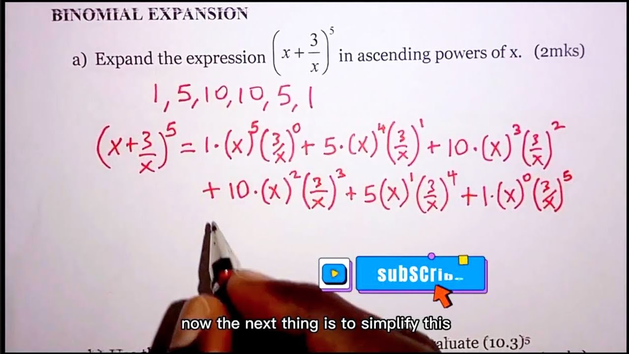 BINOMIAL EXPANSION A LEVEL MATHS | Application to numerical case