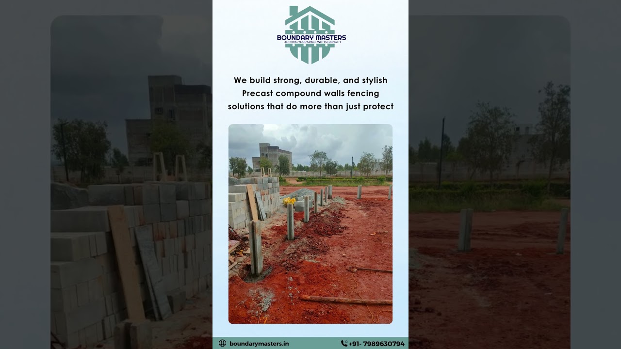 Precast Compound Wall Installation | Fast & Durable Boundary Solution!