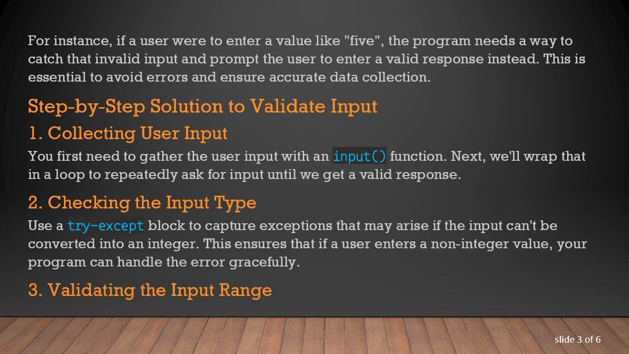 Validating User Input in Python: Ensuring Correct Data Types and Ranges