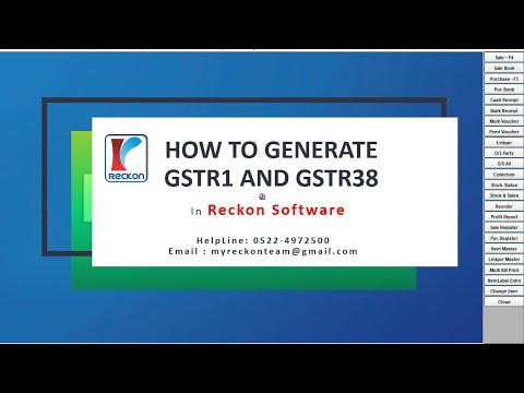 Generate GSTR1 and GSTR3B in Reckon Software.