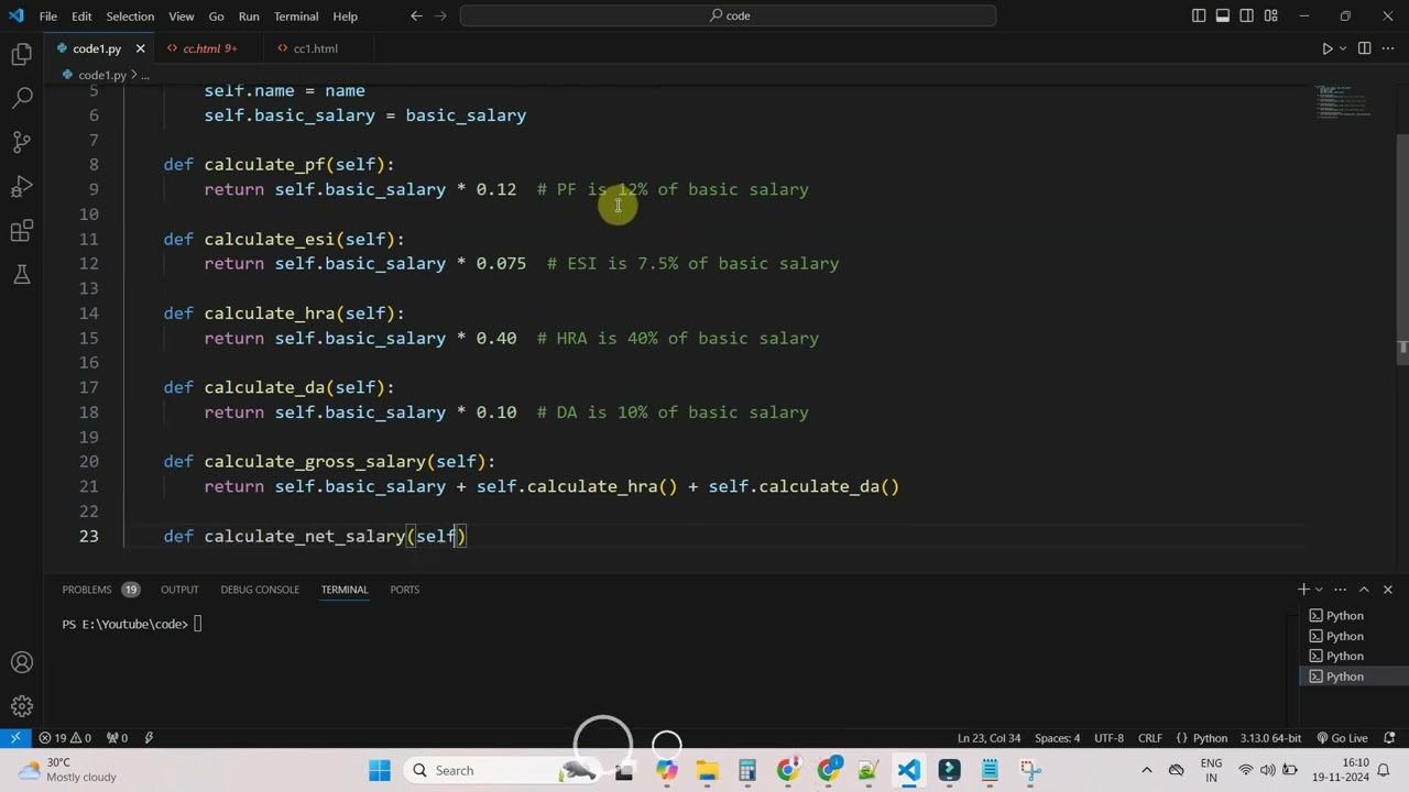 Employee Salary Calculation Using Python: Step-by-Step Tutorial