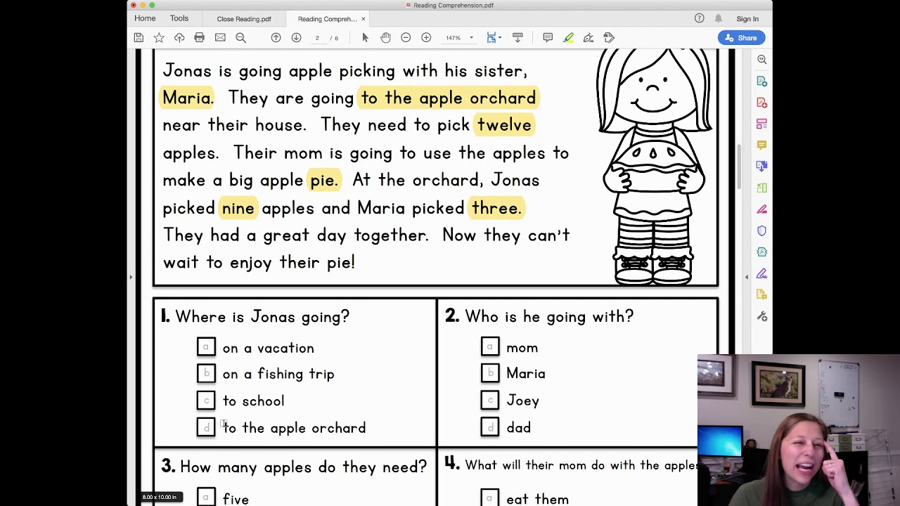 Picking Apples Comprehension