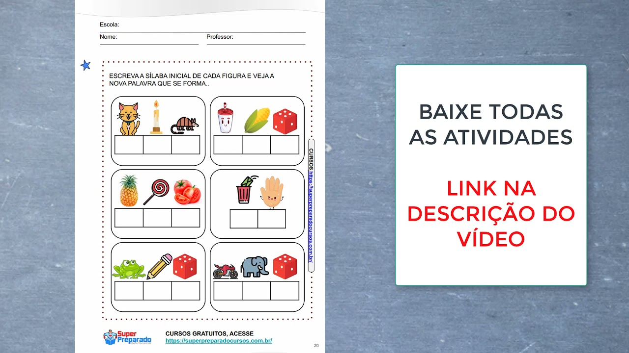 50 ATIVIDADES DE SÍLABAS SIMPLES - EDUCAÇÃO INFANTIL