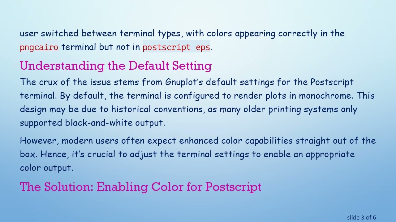 How to Fix Linecolor Issues in Gnuplot When Using Postscript